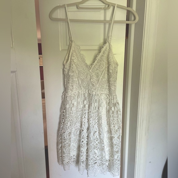 Tobi | Dresses | Tobi White Lace Mini Dress | Poshmark